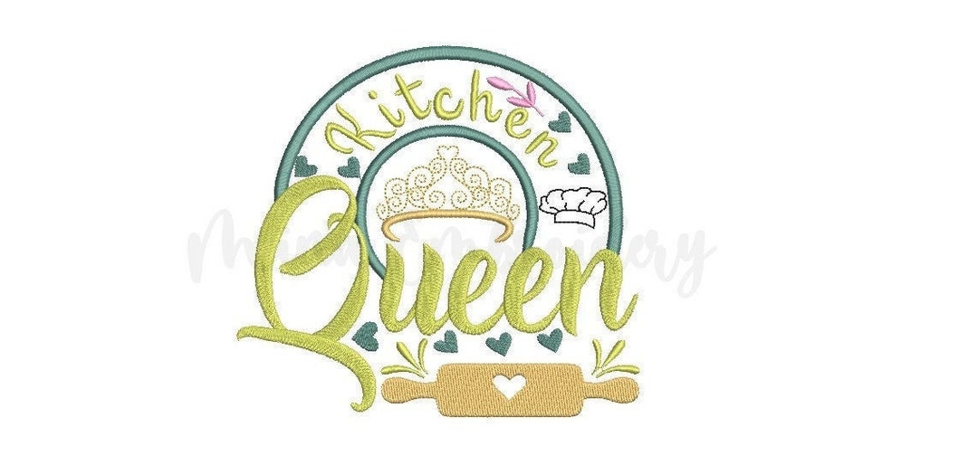 Kitchen Queen Embroidery Design, Baking Tools Embroidery Design ...