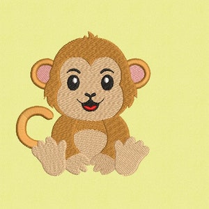 Baby Boy Monkey Embroidery Design, Animal Embroidery Design, Machine ...