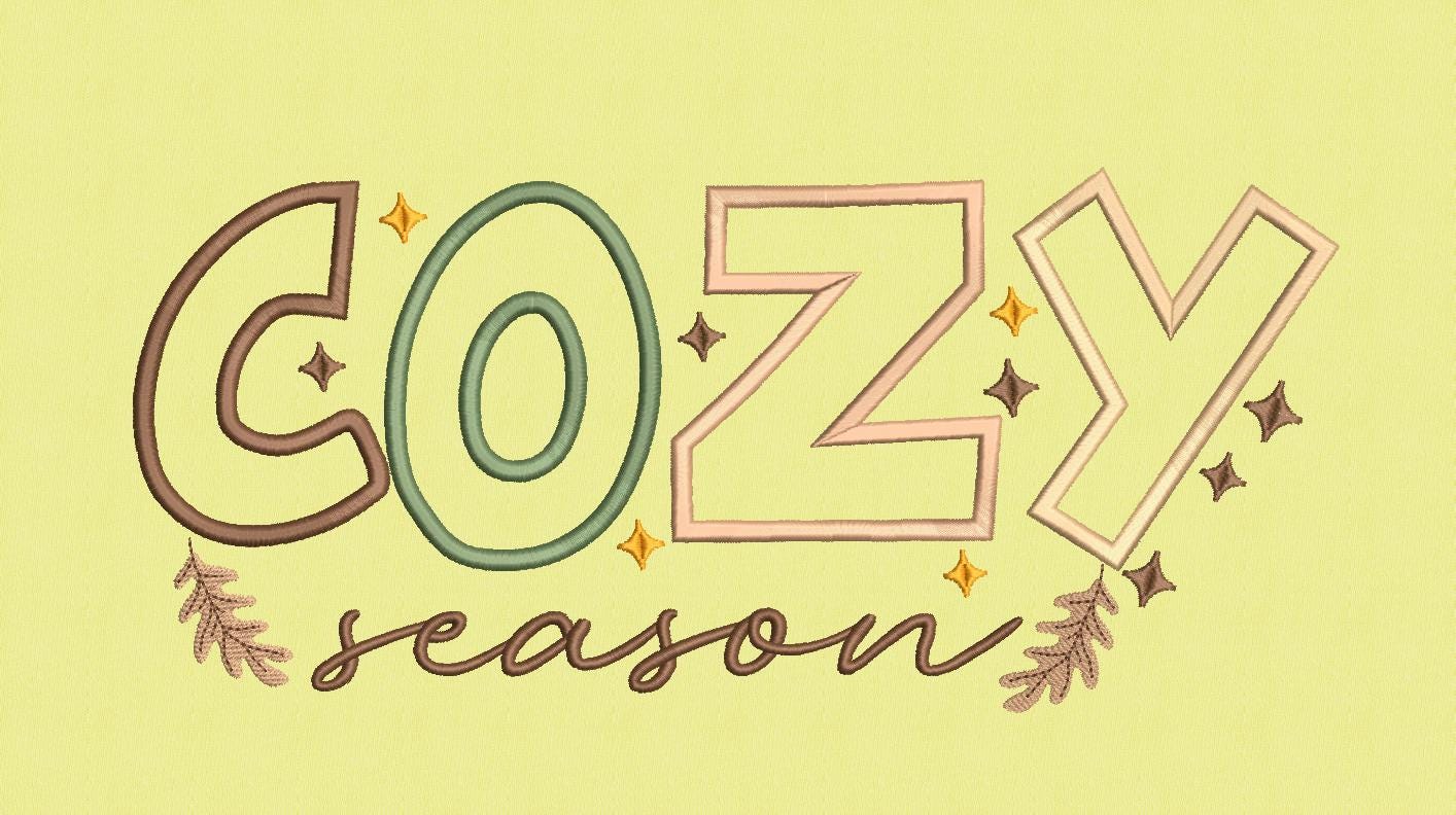 Cozy Season Applique Embroidery Design: Machine Embroidery (instant ...