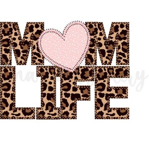 Mom Life Applique Embroidery Design, Heart Zigzag Applique Embroidery ...