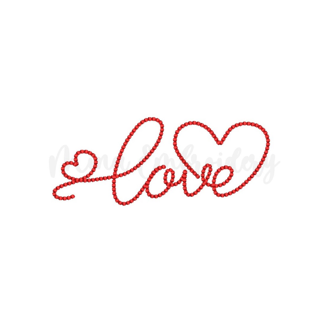 Love Embroidery Design, Machine Embroidery Design, 5 Sizes, Instant ...