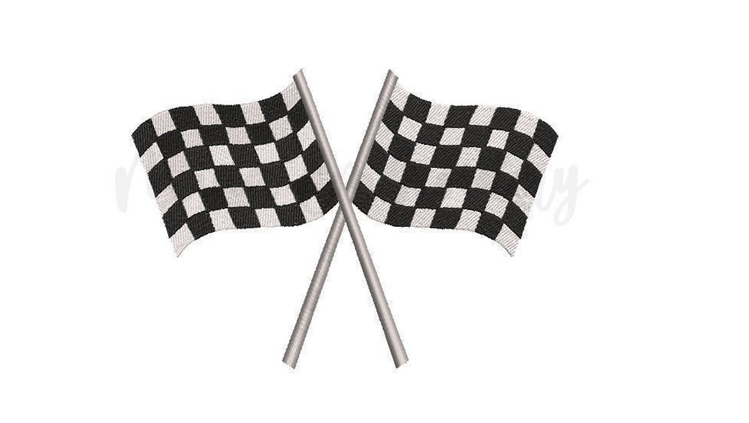 Race Car Flag Embroidery Design, Car Race Embroidery Design, Machine ...