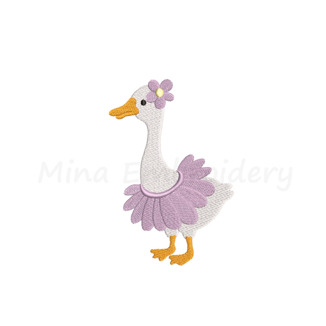 Floral Silly Goose Embroidery Design, Machine Embroidery Design, 5 ...