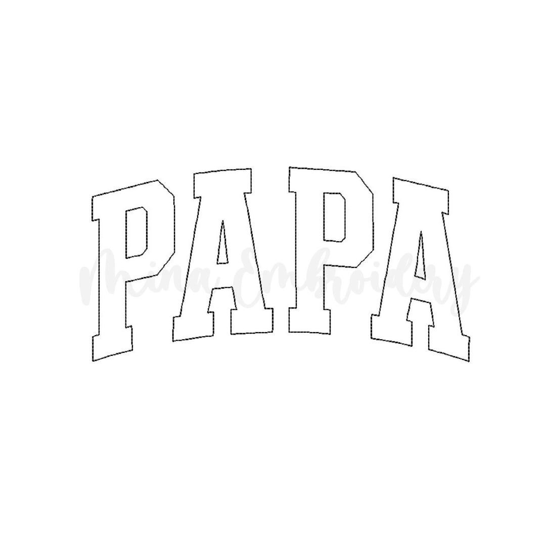 Papa Embroidery Design, Papa Line Art Embroidery Design, Machine ...