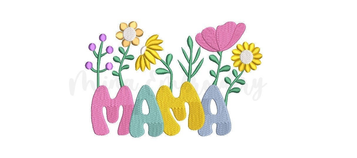 Mama Flower Embroidery Design Machine Embroidery Design 5 - Etsy