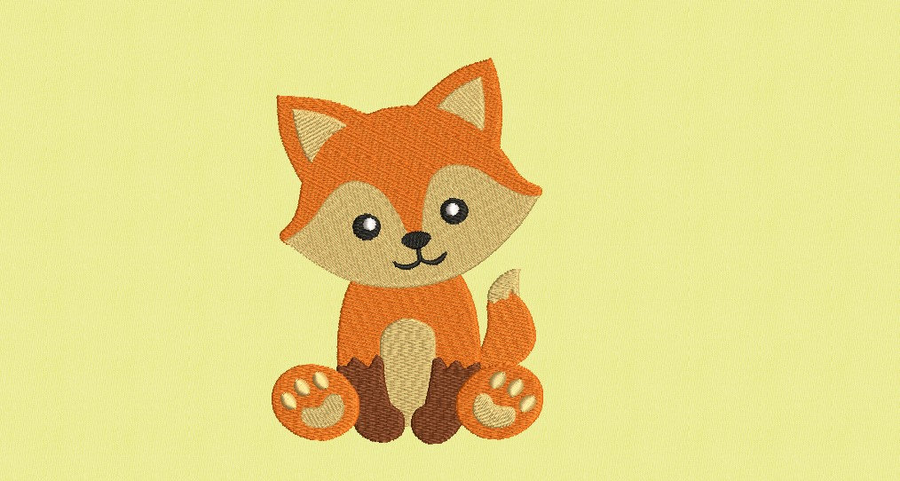 Cute Baby Fox Embroidery Design Animal Embroidery Design - Etsy