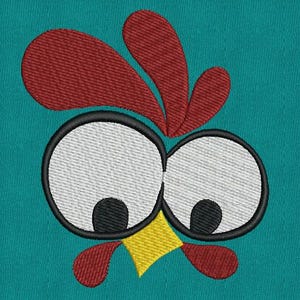 Funny Chicken Face Embroidery Design: Animal Machine Embroidery ...