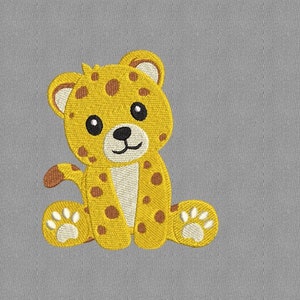 Cute Baby Cheetah Embroidery Design, Baby Leopard Embroidery, Animal ...