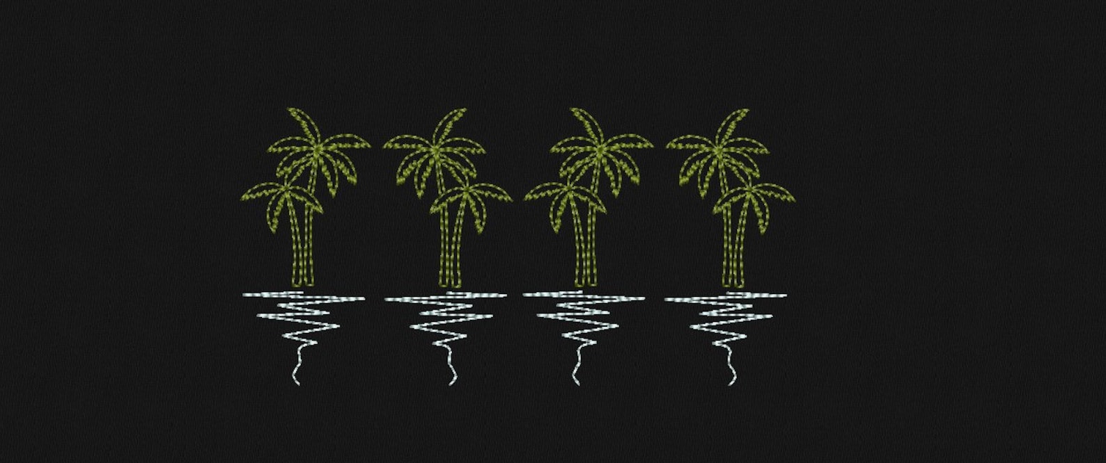 Palm Trees Embroidery Design: Summer Beach Line Art (instant Download ...