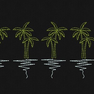 Palm Trees Embroidery Design: Summer Beach Line Art (instant Download ...