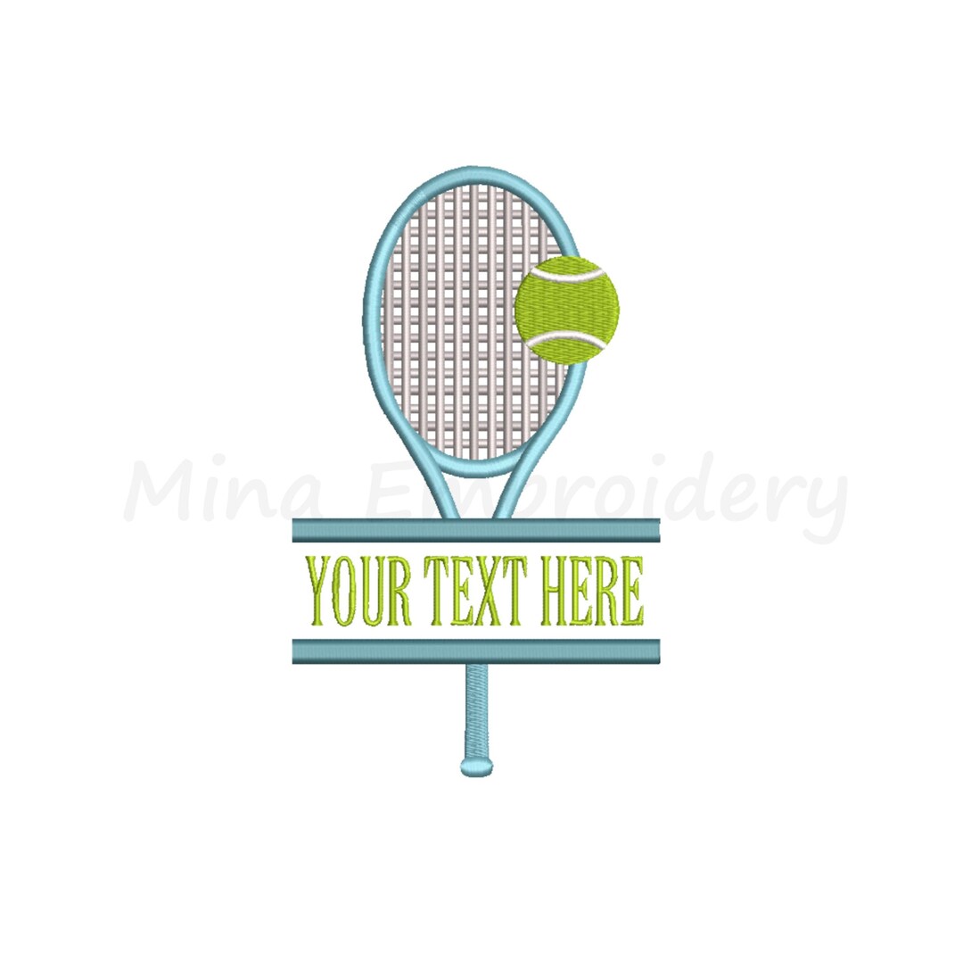 Split Tennis Racket Embroidery Design: Sport Machine Embroidery ...