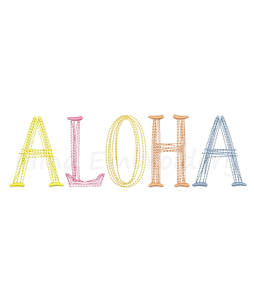 Aloha Embroidery Design: Summer Machine Embroidery (6 Sizes) (instant ...