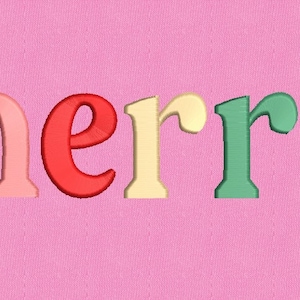 Merry Embroidery Design, Christmas Embroidery Design, Machine Embroidery Design, 7 Sizes ...