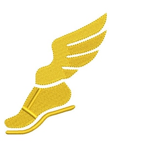 Track and Field Embroidery Design, Outline of Winged Running Shoe ...