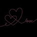 Two Heart Embroidery Design, Love Line Art Embroidery Design, Machine ...