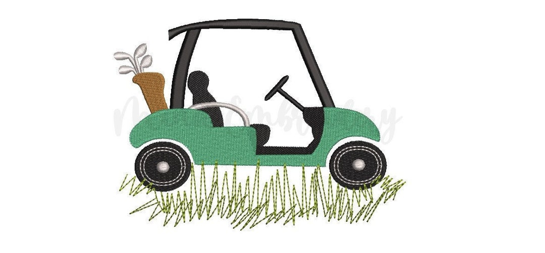 Golf Cart Embroidery Design, Machine Embroidery Design, 4 Sizes ...