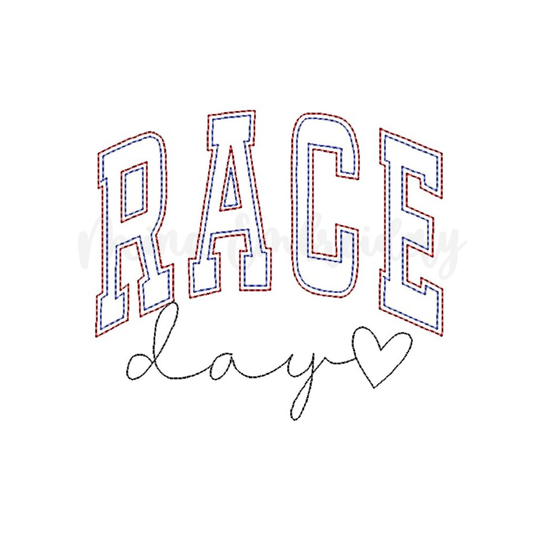 Race Day Embroidery Design, Race Car Embroidery Design, Machine ...