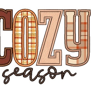 Cozy Season Applique Fall Embroidery Design, Thanksgiving Embroidery ...