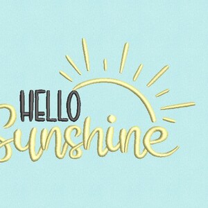 Hello Sunshine Embroidery Design: Summer Machine Embroidery (instant ...