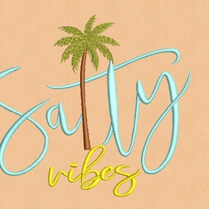 Salty Vibes Embroidery Design, Summer Embroidery Design, Machine ...