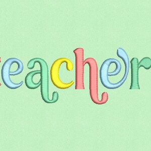 Teacher Embroidery Design, Machine Embroidery Design, 5 Sizes, Instant ...