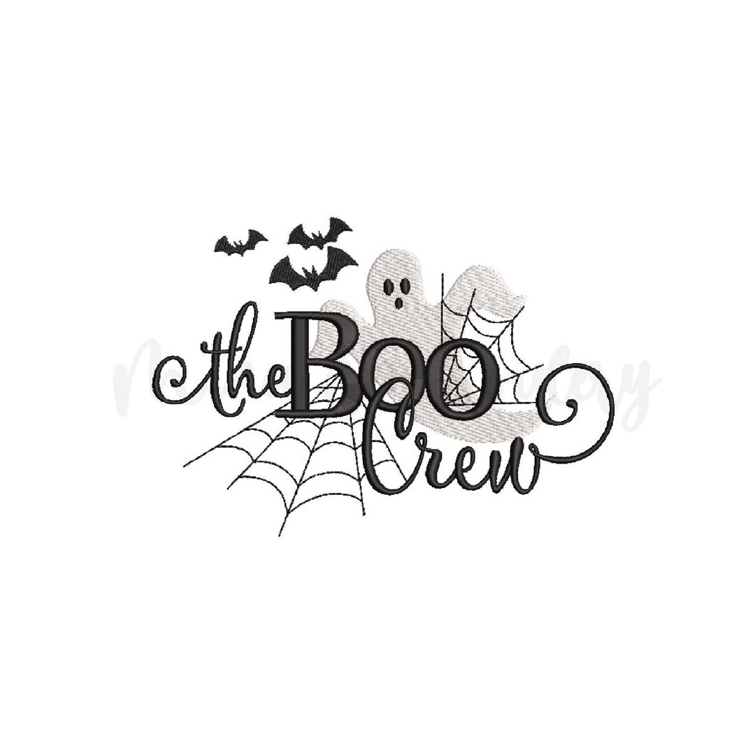 Boo Crew Embroidery Design, Halloween Ghost Embroidery Design, Machine ...