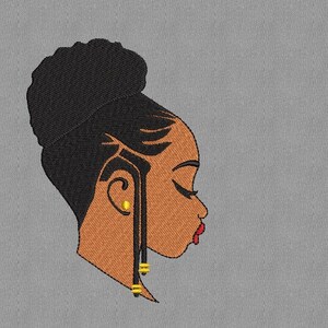 Afro Woman Embroidery Design, Afro Girl Embroidery Design, Machine ...