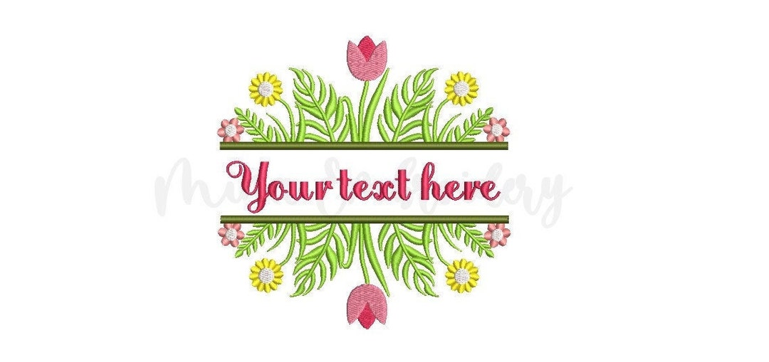Split Flower Embroidery Design, Plant Embroidery Design, Machine ...