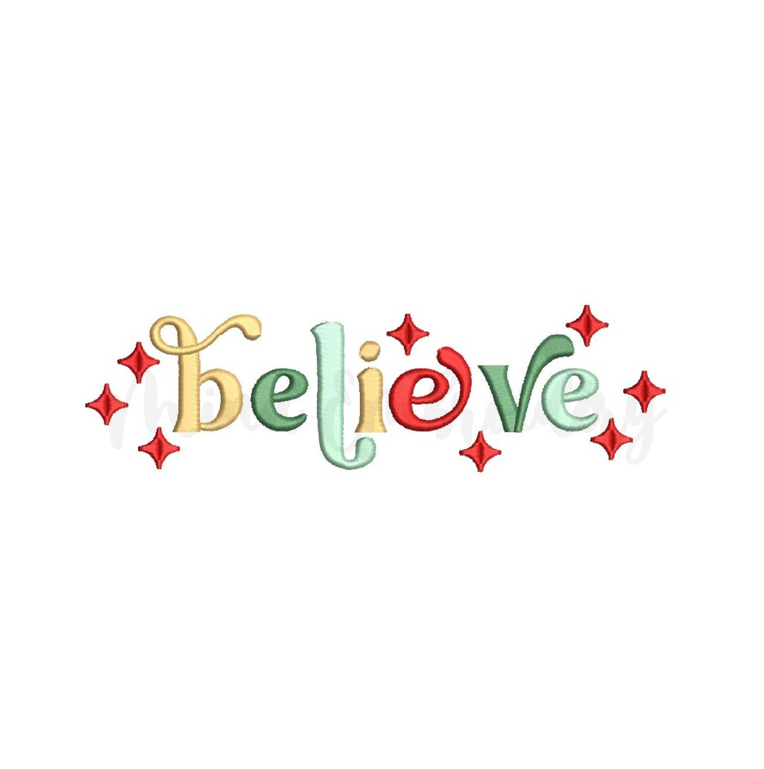 Believe Embroidery Design, Christmas Embroidery Design, Machine ...