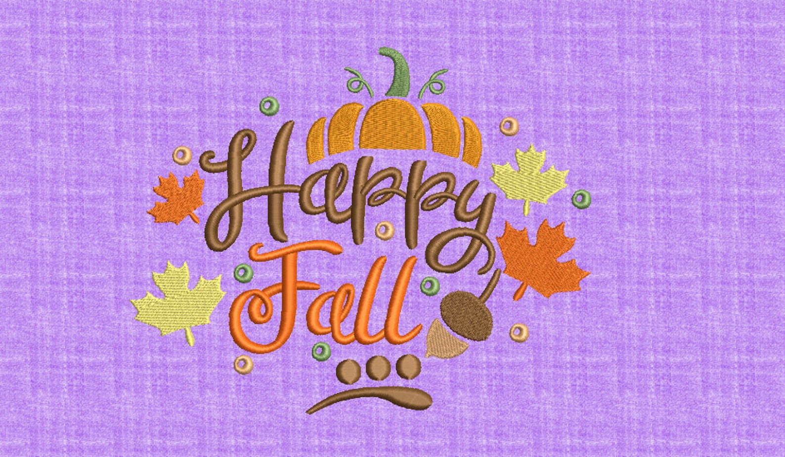 Happy Fall Embroidery Design Autumn Embroidery Design | Etsy