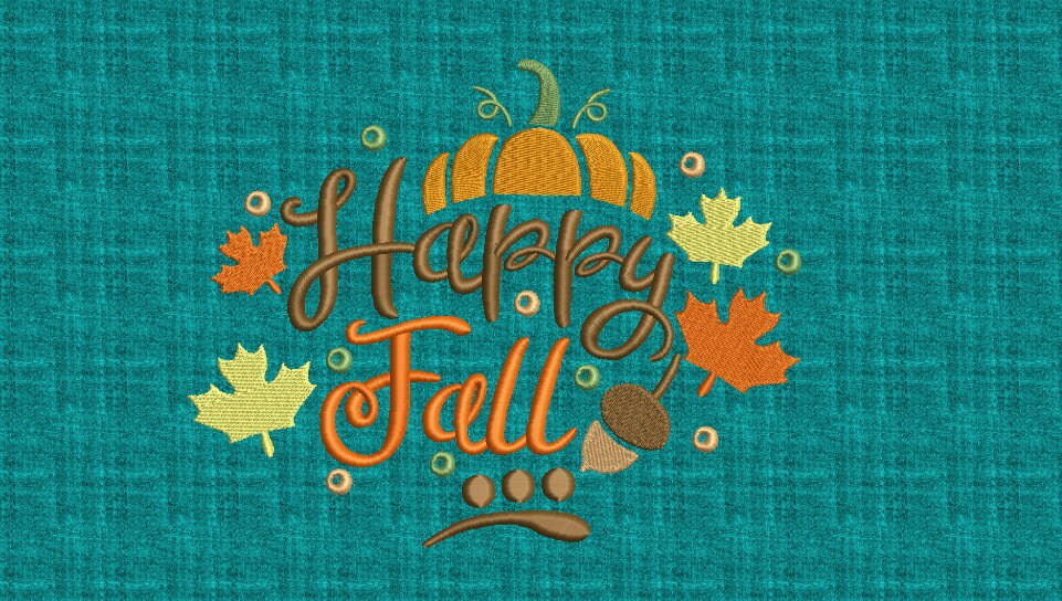 Happy Fall Embroidery Design Autumn Embroidery Design - Etsy