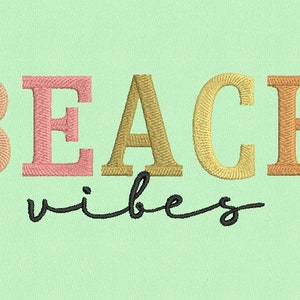Beach Vibes Embroidery Design, Summer Embroidery Design, 6 Sizes ...