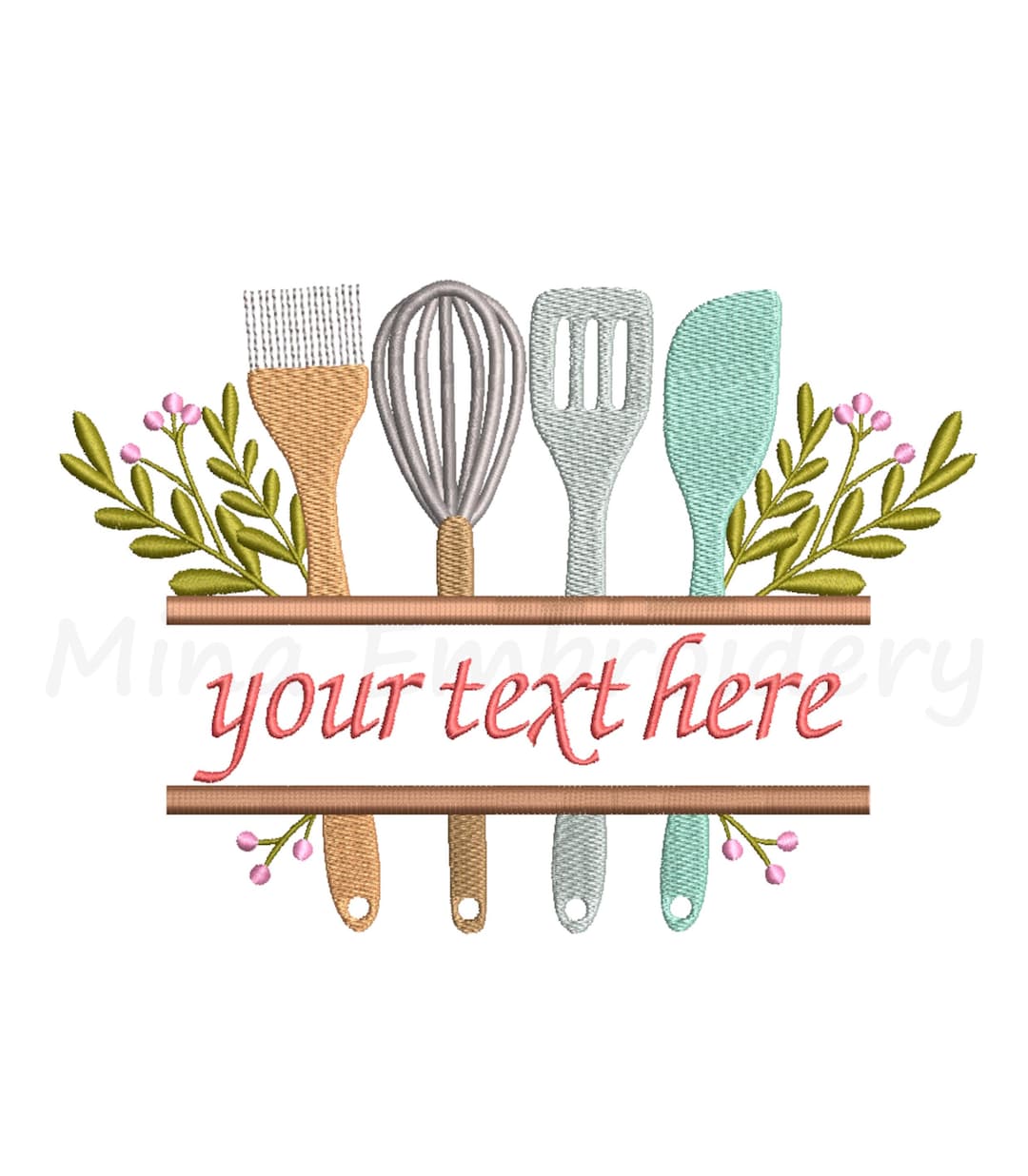 Kitchen Utensils Split Embroidery Design, Baking Tools Embroidery ...