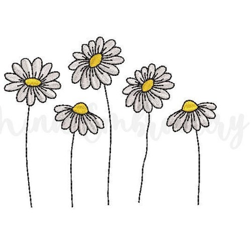 Flower Daisy Embroidery Design - Etsy