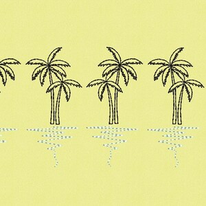 Palm Trees Embroidery Design: Summer Beach Line Art (instant Download ...