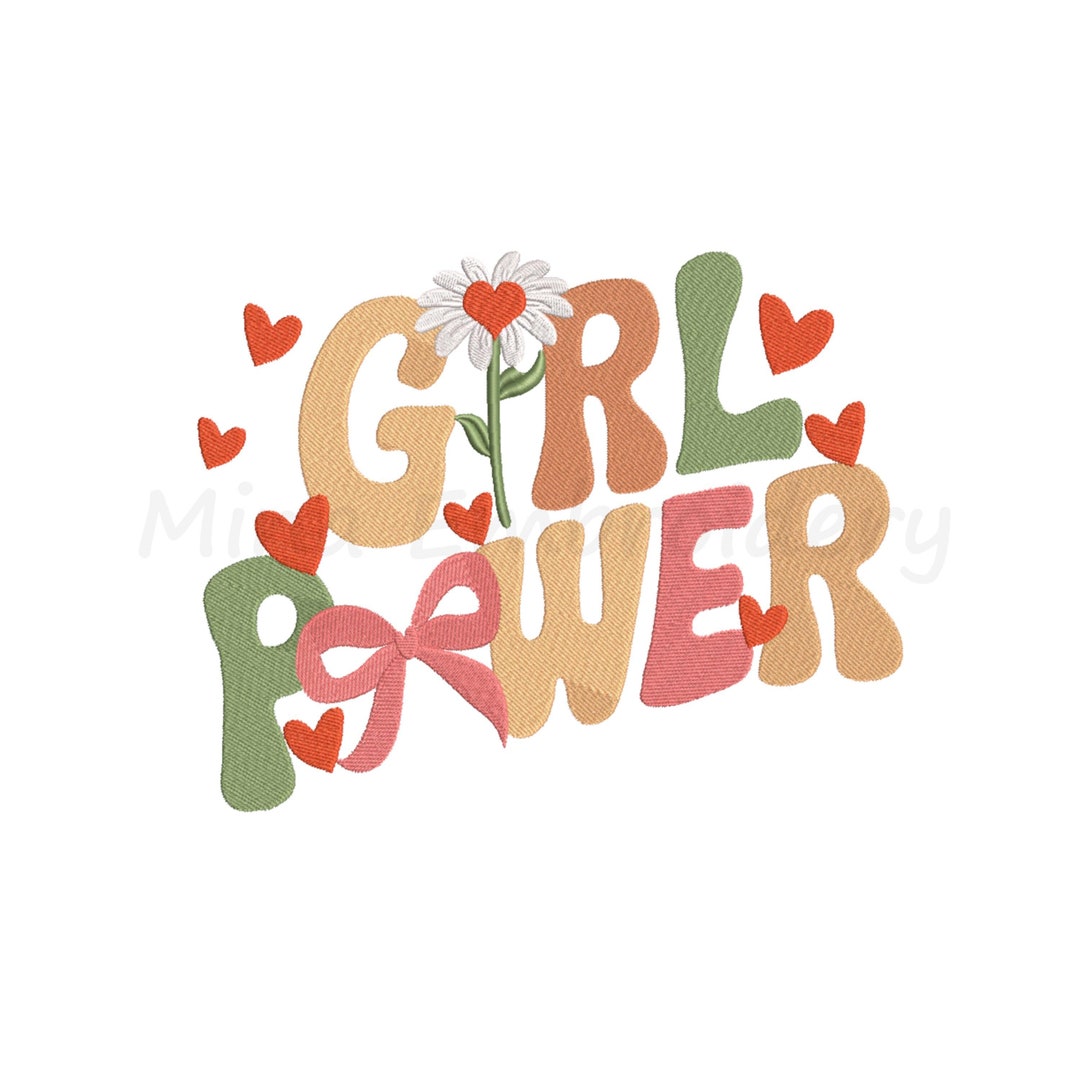Girl Power Embroidery Design, Coquette Girl Embroidery Design, Machine ...