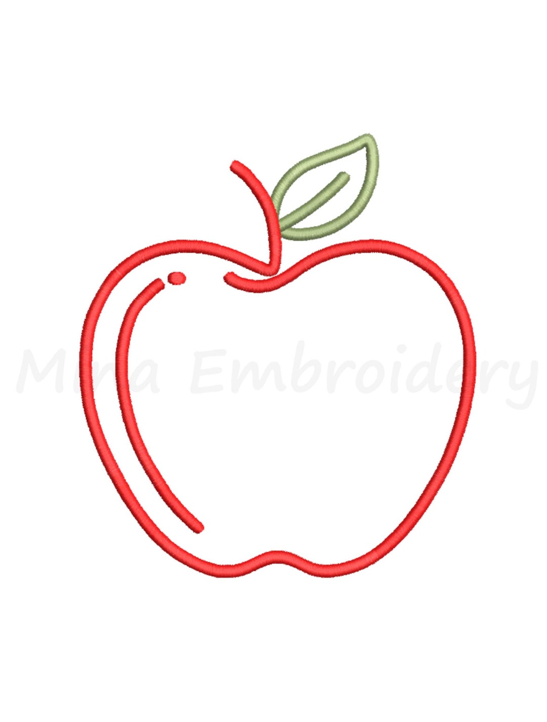 Apple Embroidery Design, Machine Embroidery Design, 5 Sizes, Instant ...