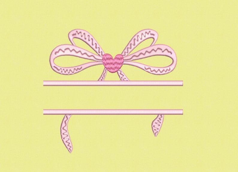 Bow Embroidery Design: Split Coquette, 5 Sizes (instant Download, PDF ...