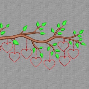 Family Tree Embroidery Design, Tree Branch Heart Embroidery Design ...