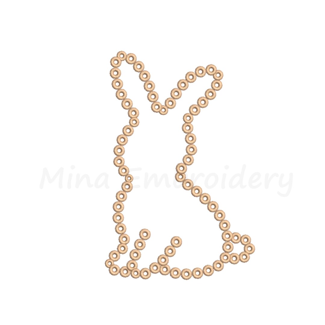 Floral Bunny Outline Embroidery Design, Easter Embroidery, Machine ...