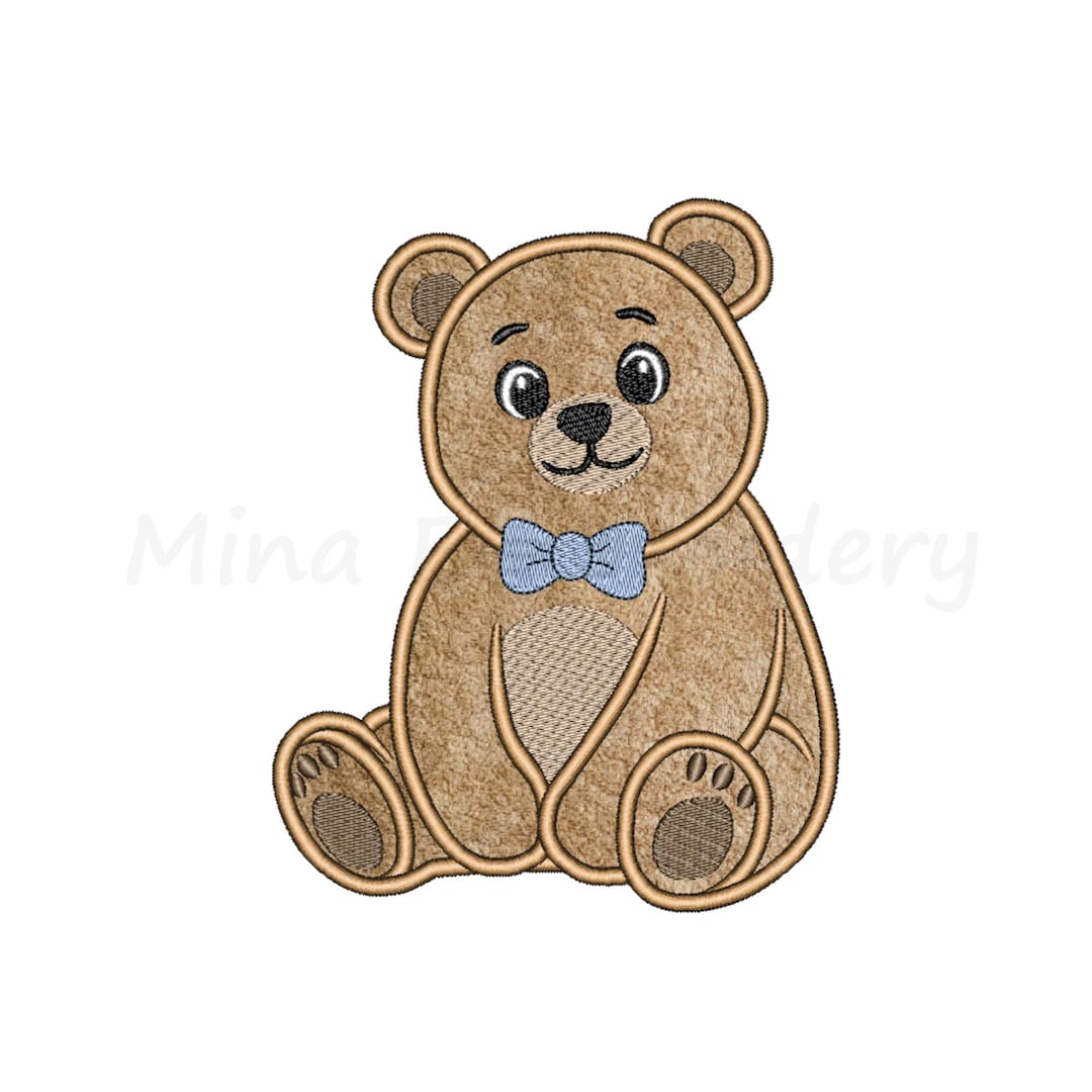 Baby Bear Applique Embroidery Design, Teddy Bear Embroidery, Machine ...