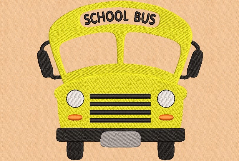 School Bus Embroidery Design, Vehicle Embroidery Design, Machine ...