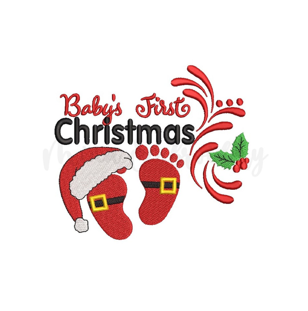 Baby's First Christmas Embroidery Design, 1st Christmas Embroidery ...