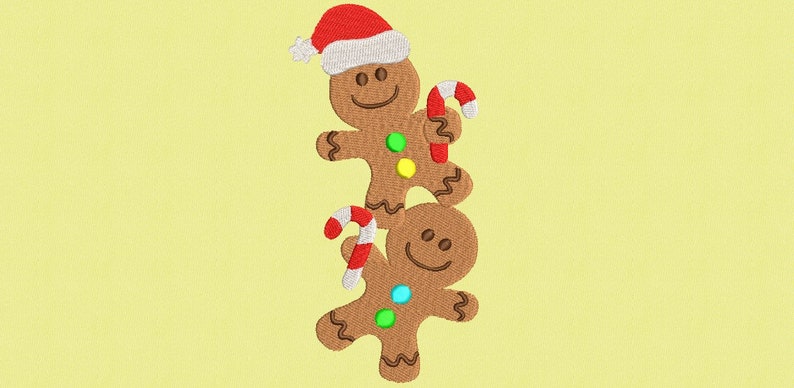 Christmas Gingerbread Embroidery Designs, Double Gingerbread Embroidery ...