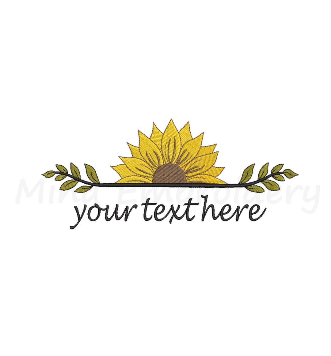Split Sunflower Embroidery Design: Floral Machine Embroidery (5 Sizes ...