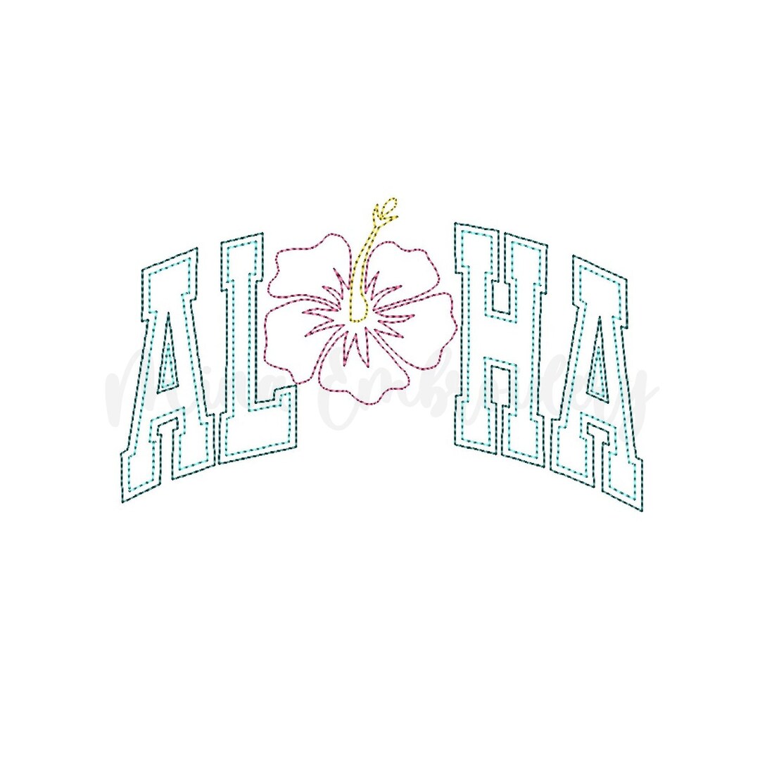 Aloha Embroidery Design, Summer Embroidery Design, Machine Embroidery ...