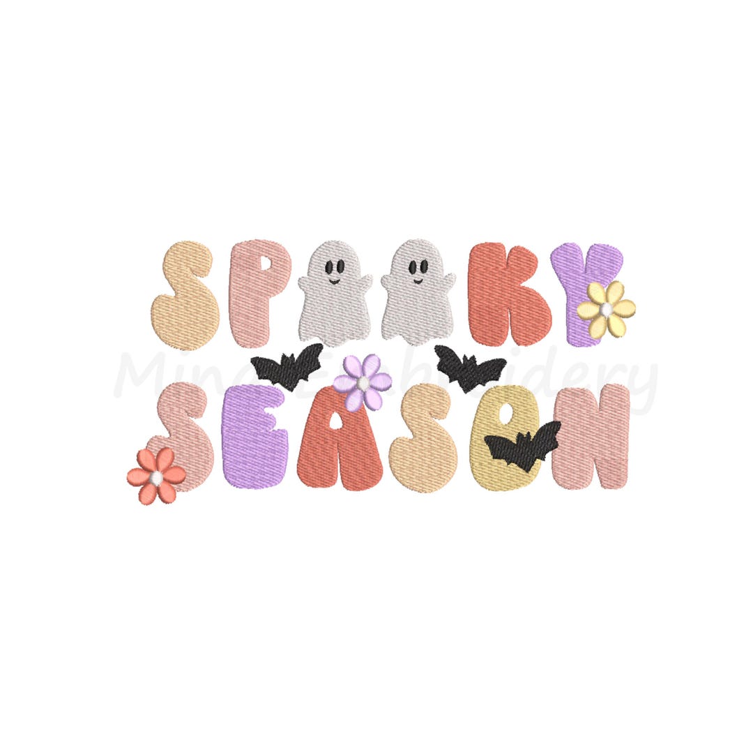 Spooky Season Embroidery Design, Halloween Embroidery Design, Machine ...