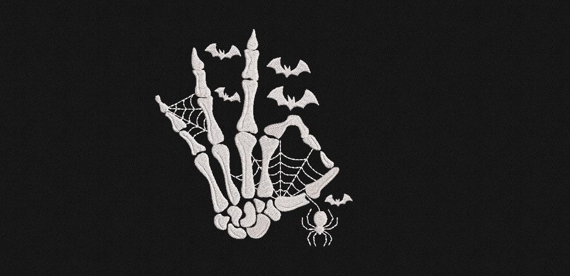 Skeleton Hand Embroidery Design, Halloween Embroidery Design, Machine ...