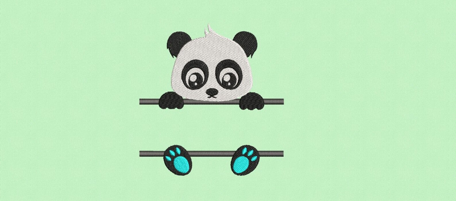 Split Baby Boy Panda Embroidery Design, Animal Embroidery Design ...