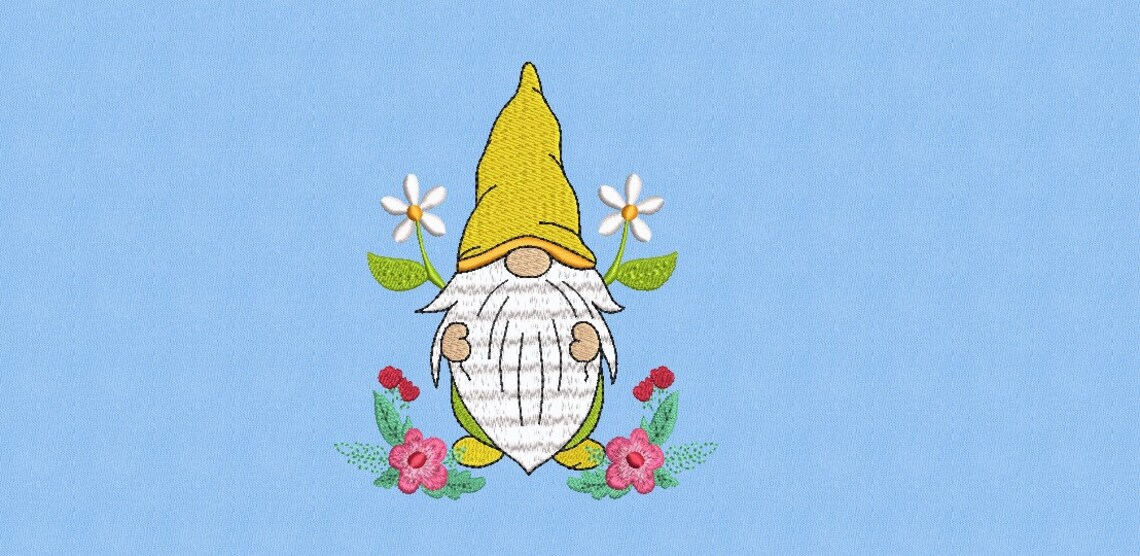 Spring Gnome Embroidery Design Machine Embroidery Design 4 - Etsy